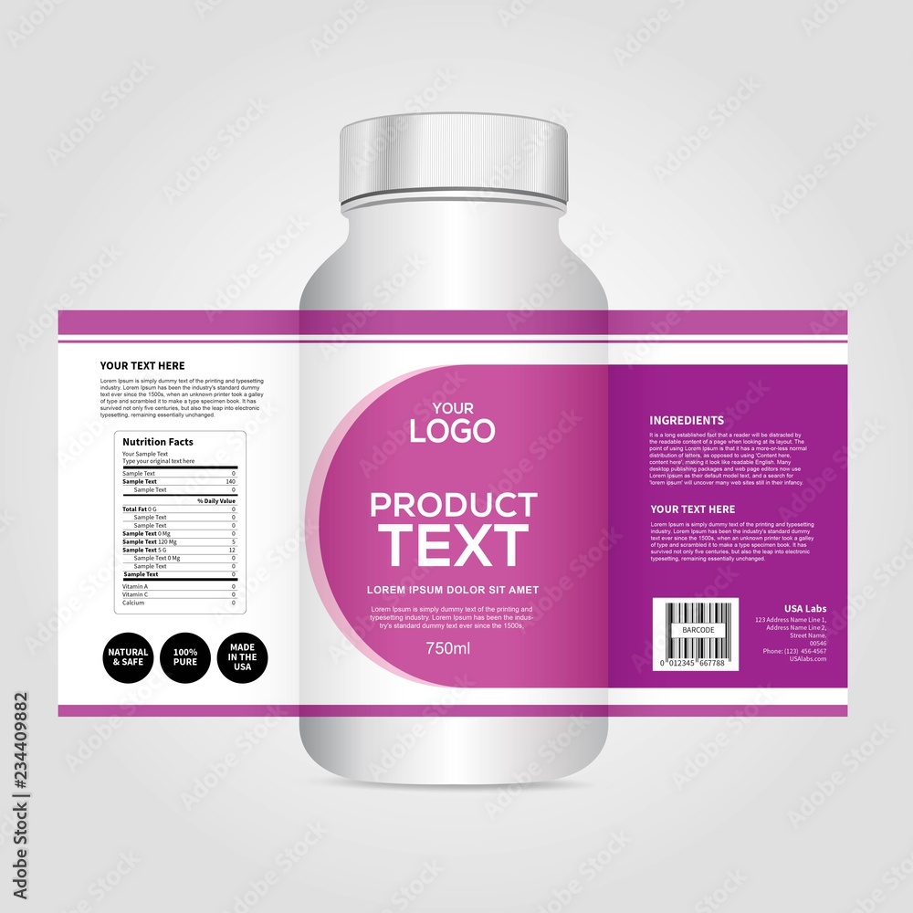 Bottle label, Package template design, Label design, mock up design ...