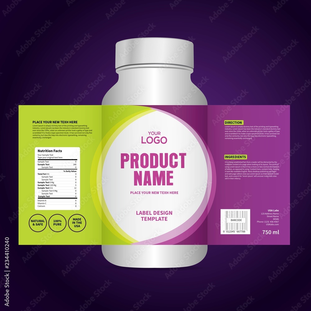 Bottle label, Package template design, Label design, mock up design ...