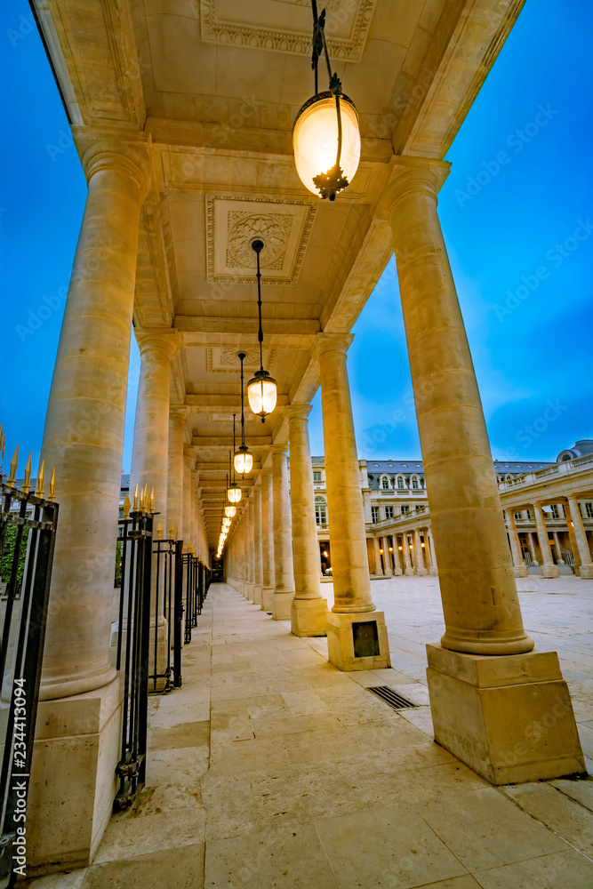 Column Walkway Passage at the Palais-Royal is a palace located in the ...