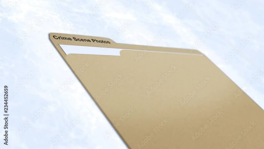 Vidéo Stock Cinematic camera slides past manila folder - Crime Scene ...