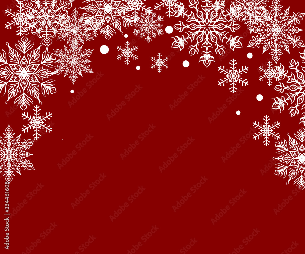 Christmas Red Snowflake Wallpaper