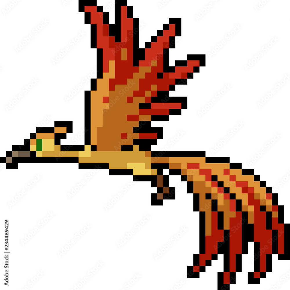 vector pixel art fantasy bird Stock Vector | Adobe Stock