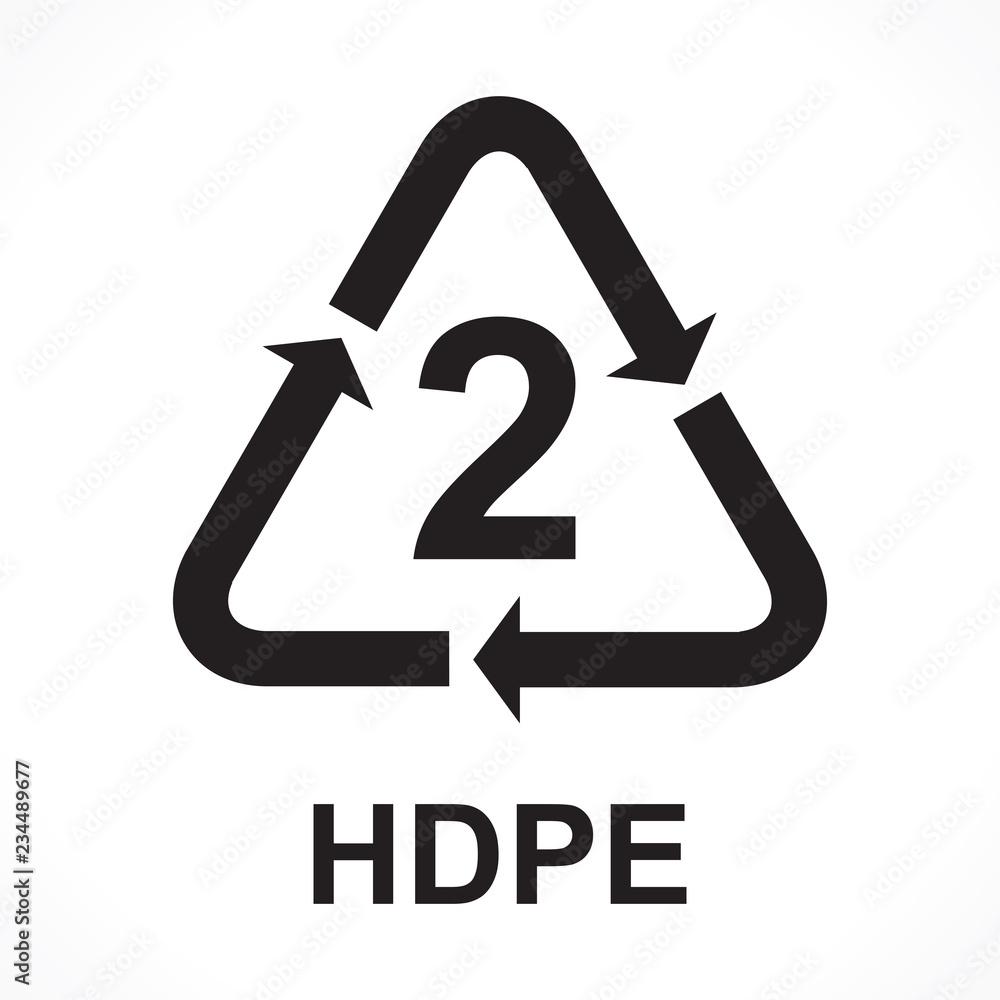 Recycling Symbols number 2 HDPE, vector Stock Vector | Adobe Stock