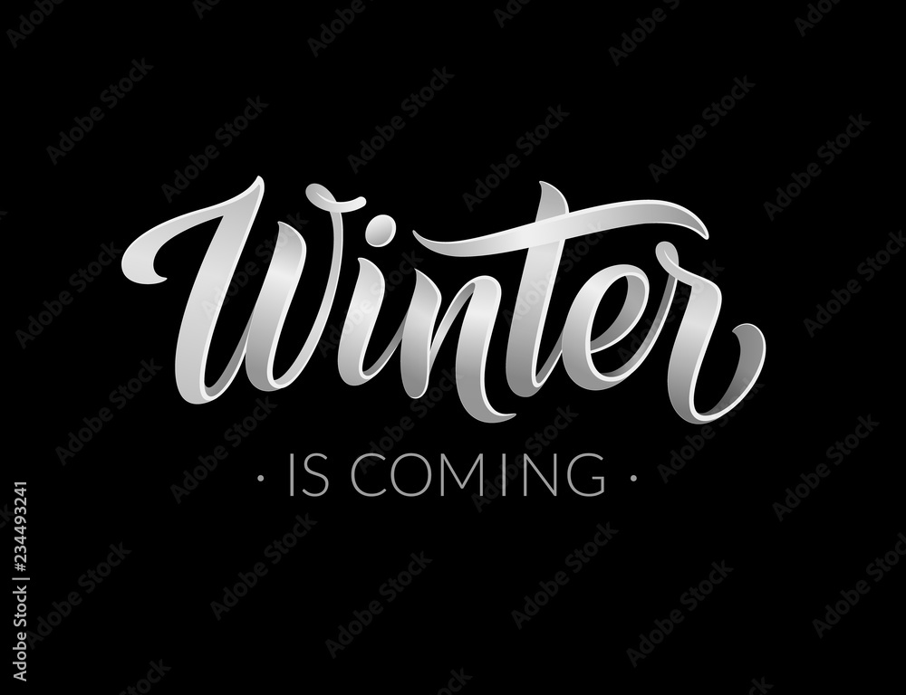 Winter is coming abstract vector banner design template. Modern black ...