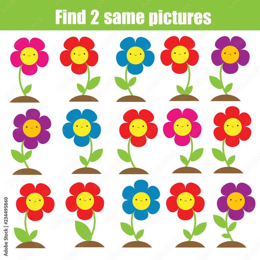 Find the differences educational children game. Kids activity fun page ...