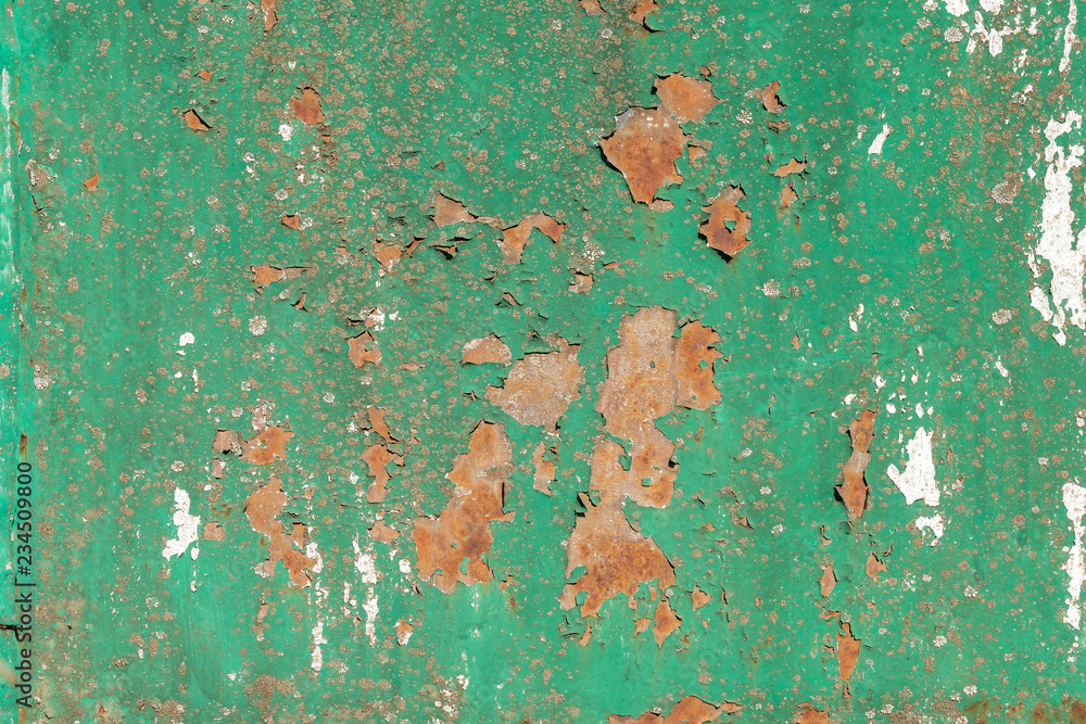 Peeling Paint On A Rusty Metal Plate. Corrosion Of Metal. Texture ...