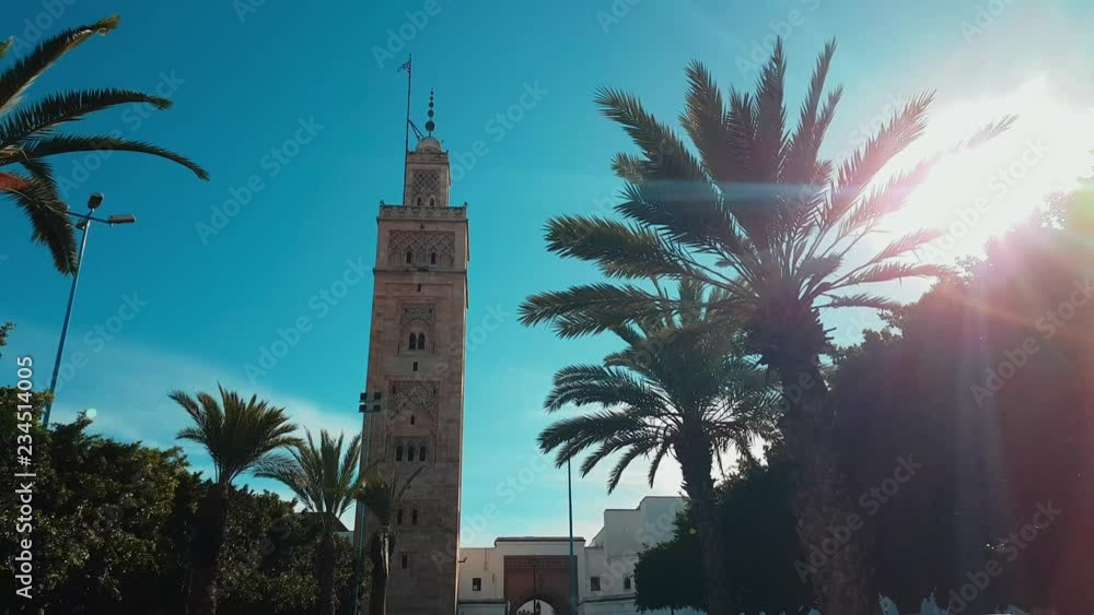pan view of streets of Habous - Old Mosque in Habous- Casablanca ...