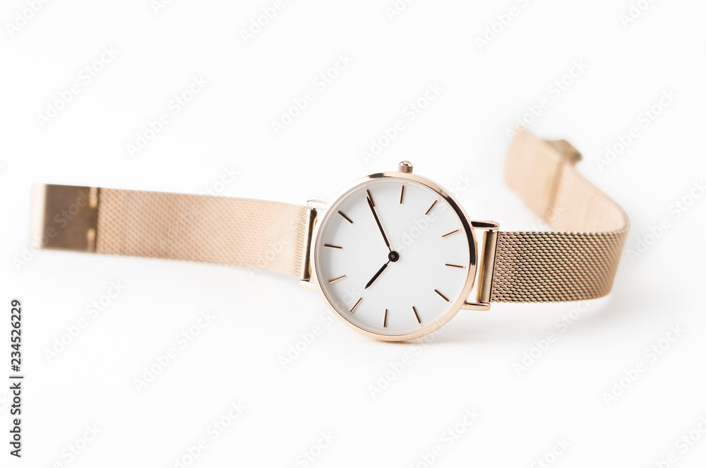 Luxury watch isolated on white background. With clipping path. Gold ...