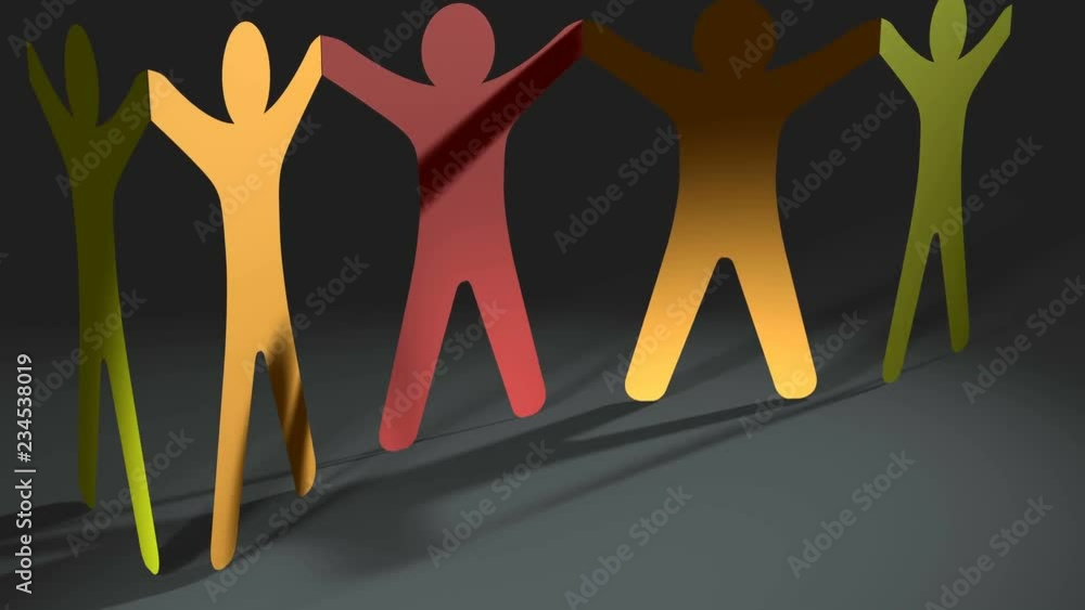 Paper doll chain cutout people - concept for multisexual LGBT community ...