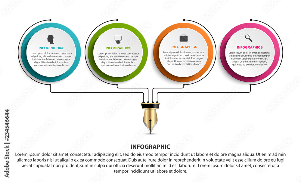 Infographic design organization chart template for business ...
