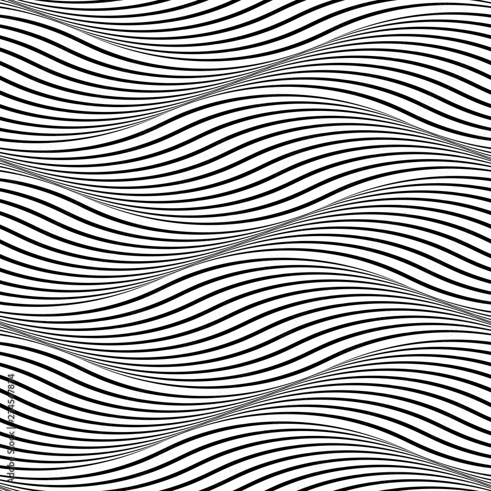 Vector pattern with the geometric waves seamless background. Available ...