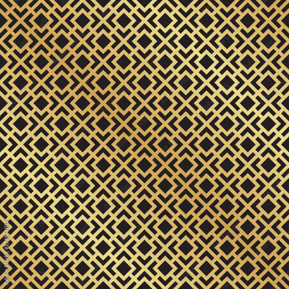 Seamless black and gold Art Deco trellis pattern background Stock ...