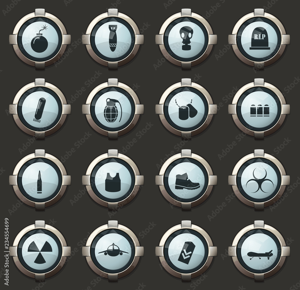 Military and war icons Stock Vector | Adobe Stock