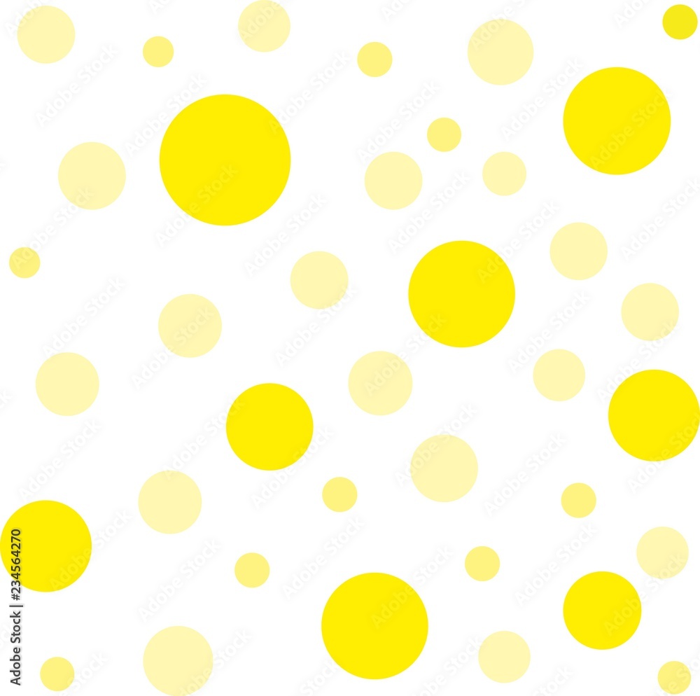 Geometric yellow ornament with yellow circles. Seamless fine pattern ...