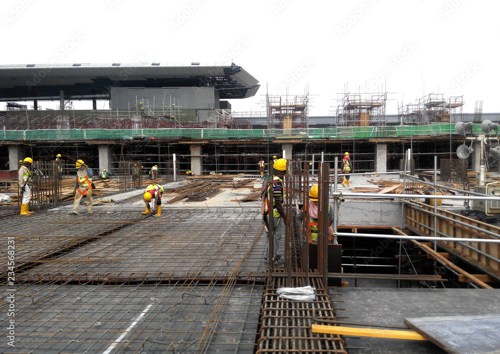 Construction site in progress at Malacca, Malaysia during daytime ...