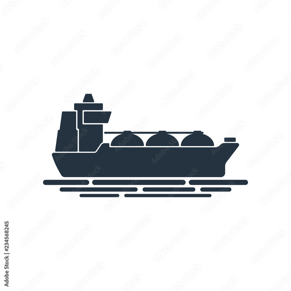 gas tanker isolated icon on white background, oil industry Stock Vector ...