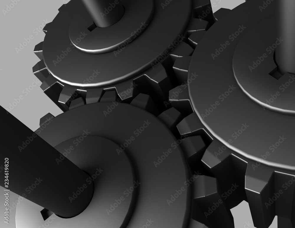 3D Gear.The mechanism . 3d rendered illustration Stock Illustration ...