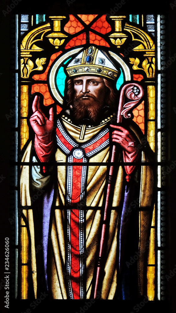 Saint Methodius, stained glass window in parish church of Saint Mark in ...