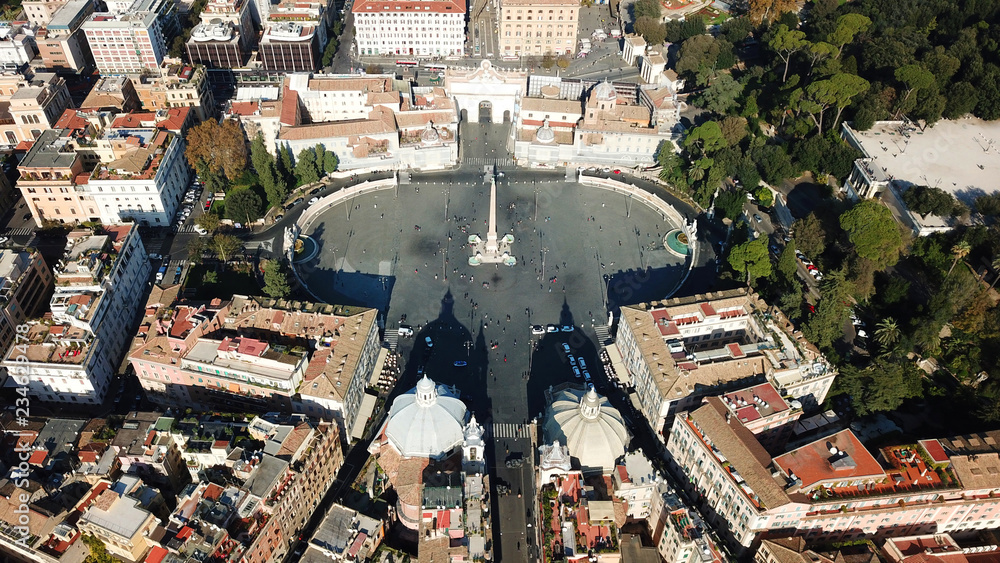 Aerial View Of Piazza Del Popolo
