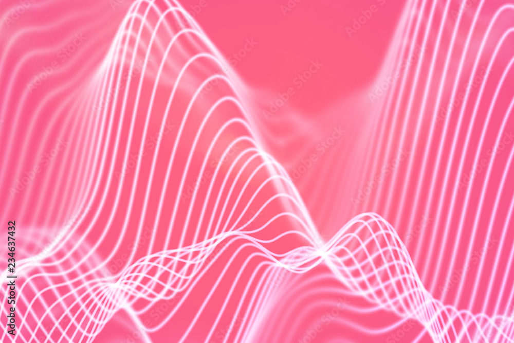 3D Sound waves. Big data abstract visualization. Digital technology ...