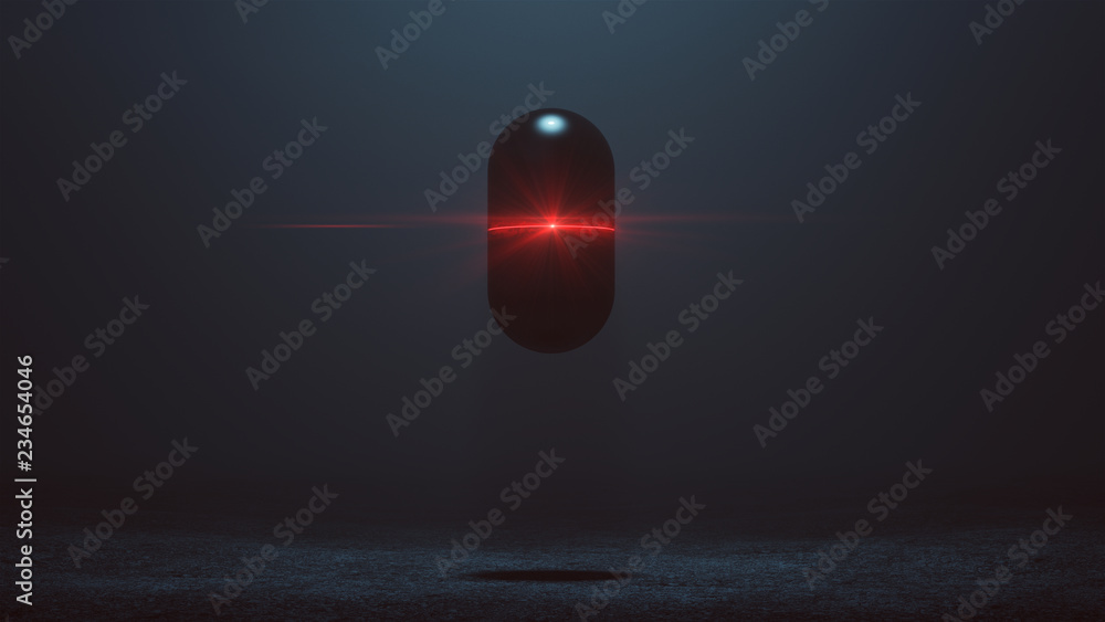 Futuristic Abstract Alien Capsule AI Super Computer Droid with Glowing ...