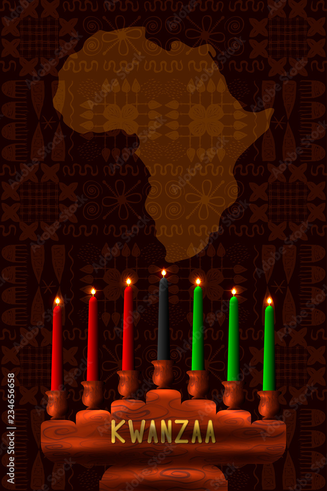 Kwanzaa. Concept of an African American festival in the United States ...