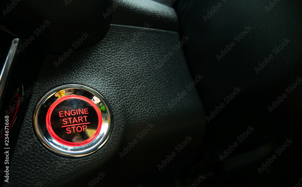 Engine start button on Luxury caris a new technology used instead of ...