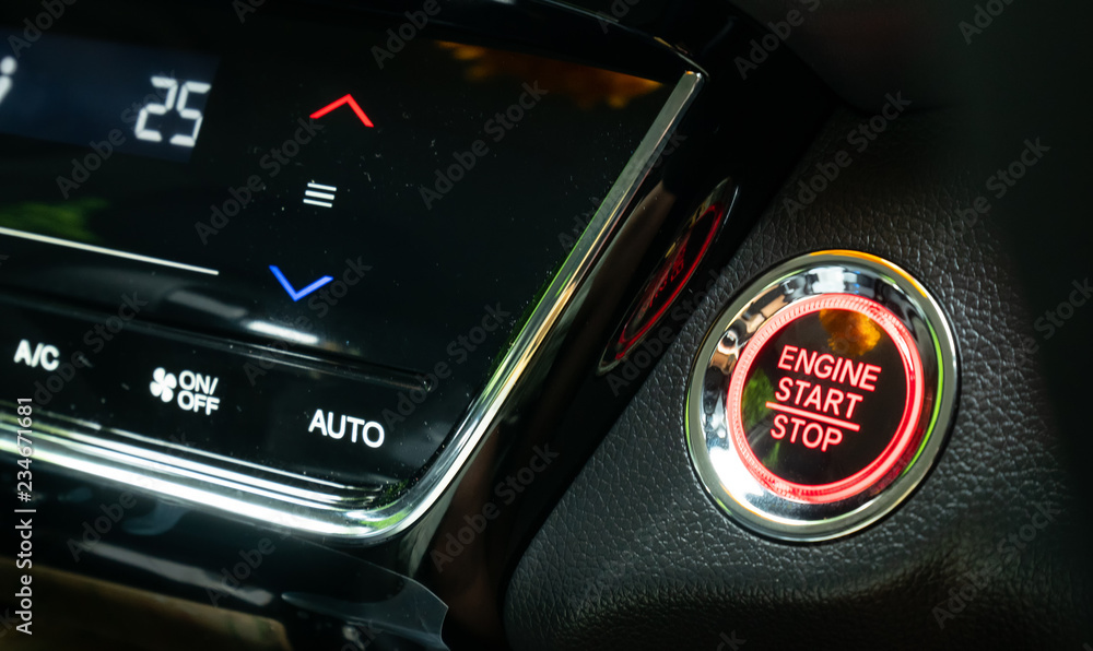 Engine start button with air control panal on Luxury caris a new ...