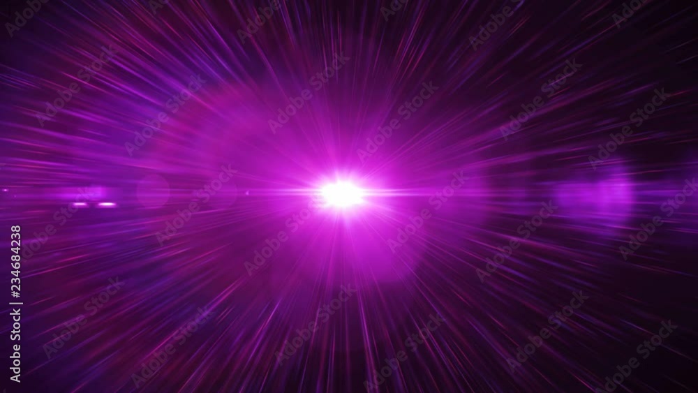 Purple lens flares light on dark black background. 4K animation. Stock ...