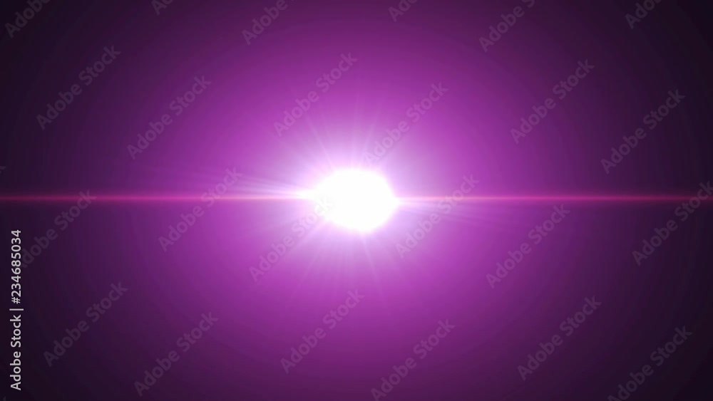 Purple lens flares light on dark black background. 4K animation. Stock ...