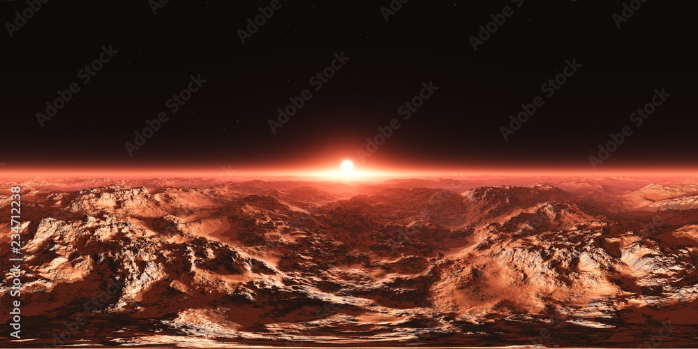 Mars, 360 high resolution panorama, HDRI, environment map , Round ...