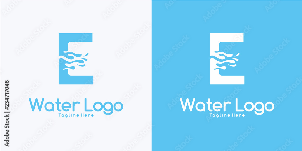 combination letter E and Water logo design concept Stock Vector | Adobe ...