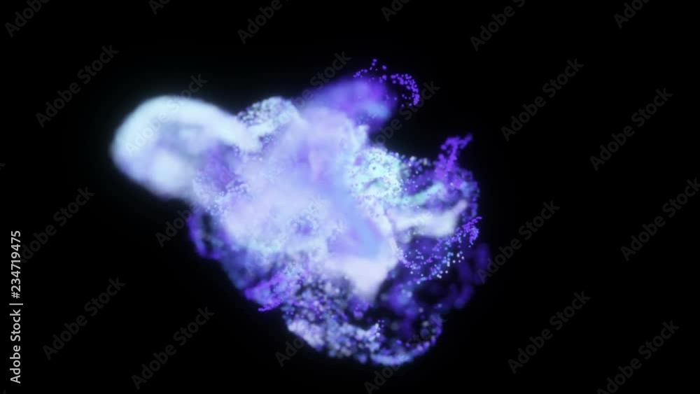 Particle movement. Camera rotation.3d animation as digital science ...