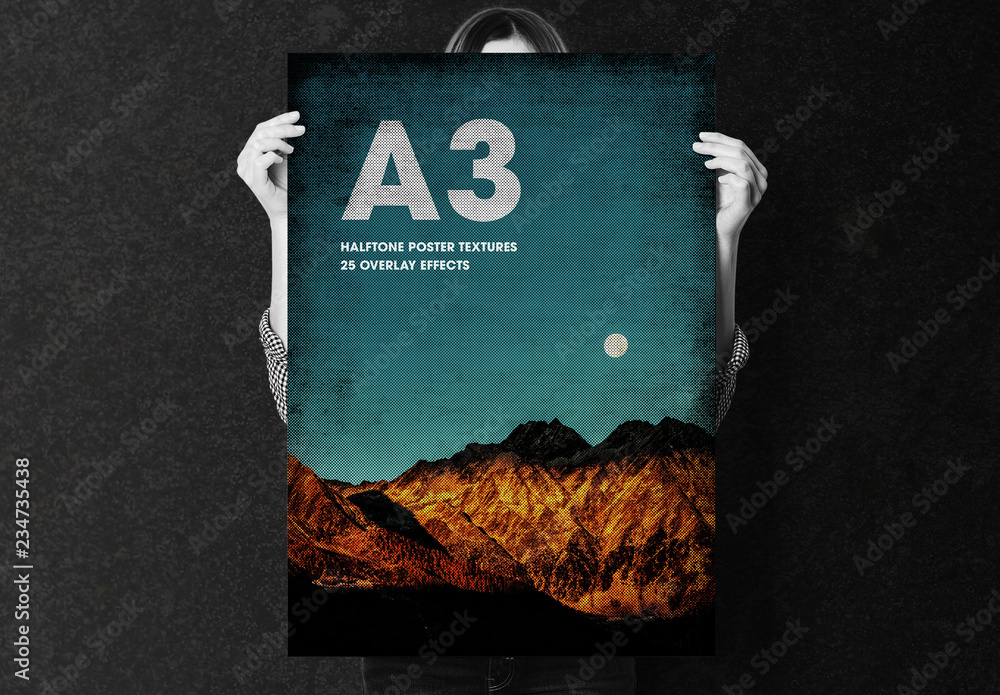 Halftone Poster Texture Set Stock Template | Adobe Stock