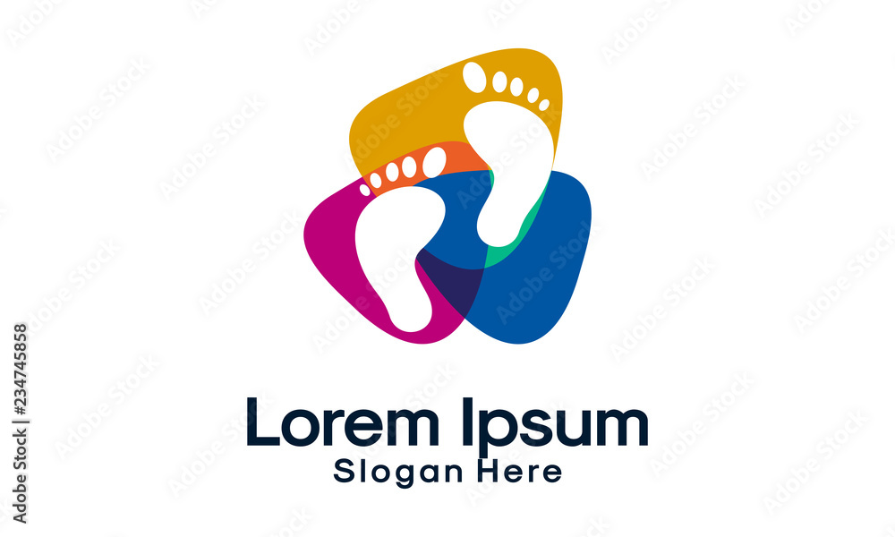 footprint foot mark leg walks vector logo image icon silhouette Stock ...