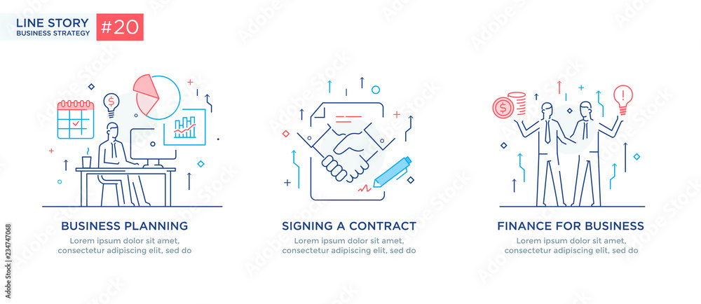 Set of illustrations concept with business concept. Workflow, growth ...