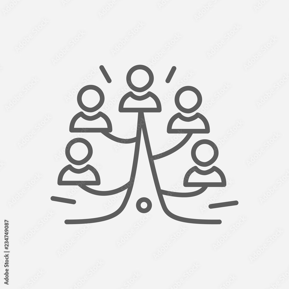 Family tree icon line symbol. Isolated vector illustration of icon sign ...