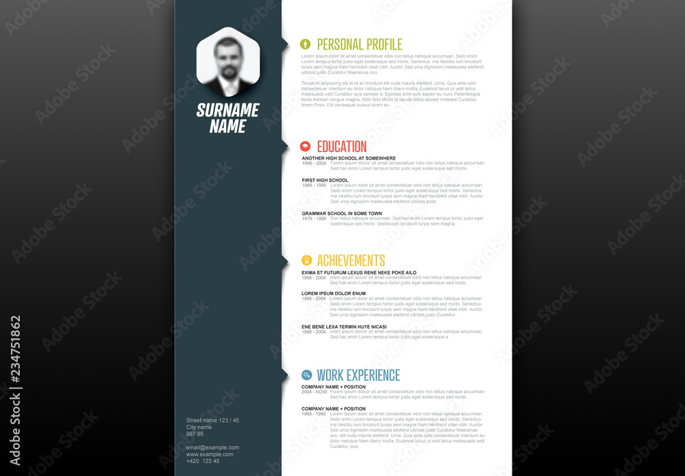 Modern Resume Layout Stock Template | Adobe Stock