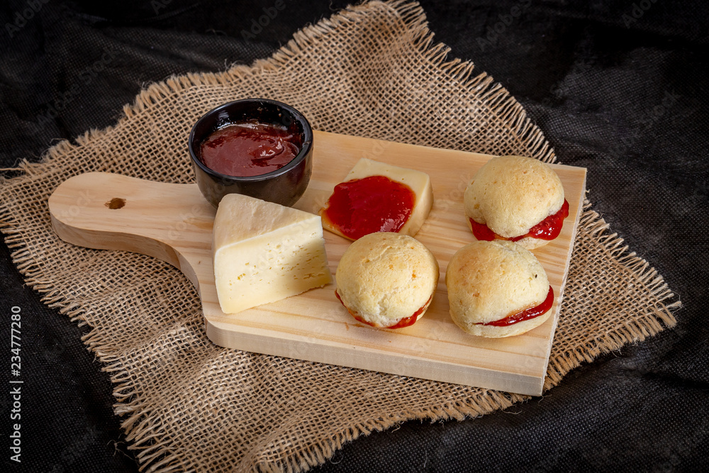 Brazilian homemade cheese bread AKA 'pao de queijo’, stuffed with guava ...