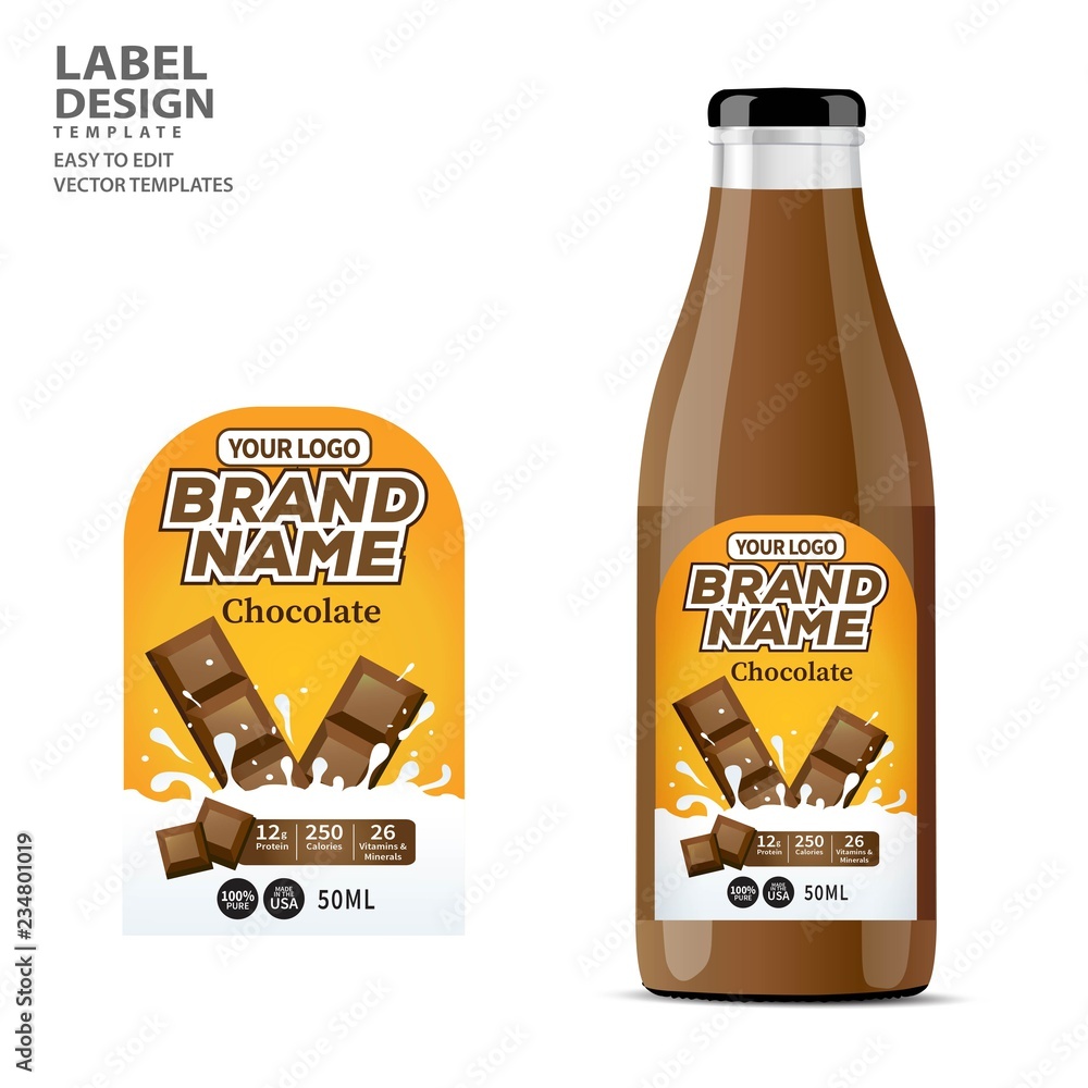 Bottle label, Package template design, Label design, mock up design ...