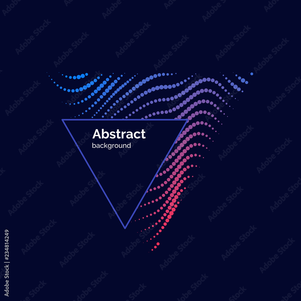 Vector abstract background with dynamic waves, line and particles. Stock Vector | Adobe Stock