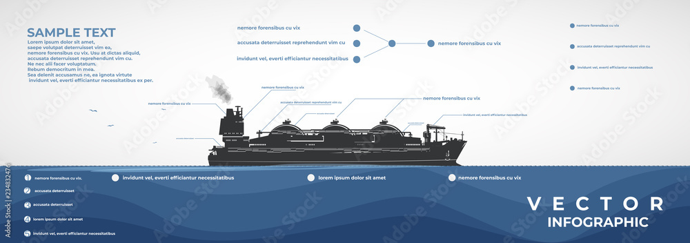 LNG carrier, vector infographics. Stock Vector | Adobe Stock