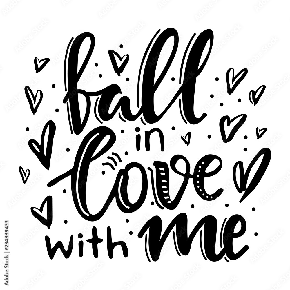 Hand written lettering quote about love and relationship. Hand drawn ...