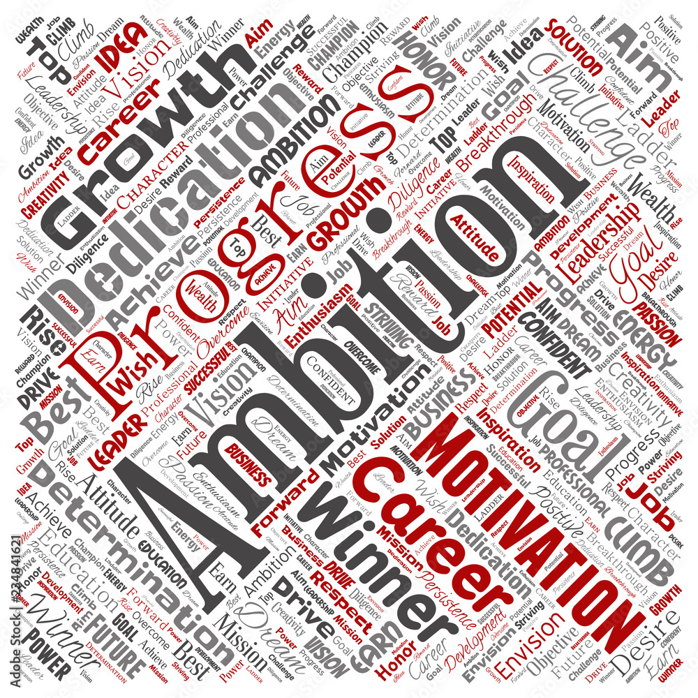 Vector conceptual leadership ambition or motivation square red ...