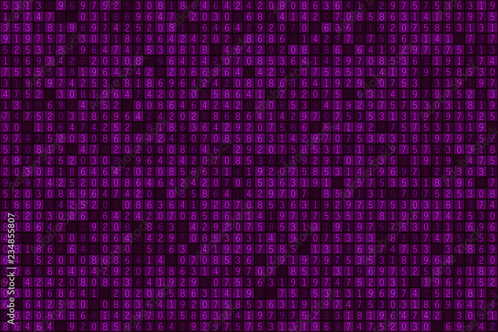 Random numbers grid rectangle tile digital cyber purple texture ...