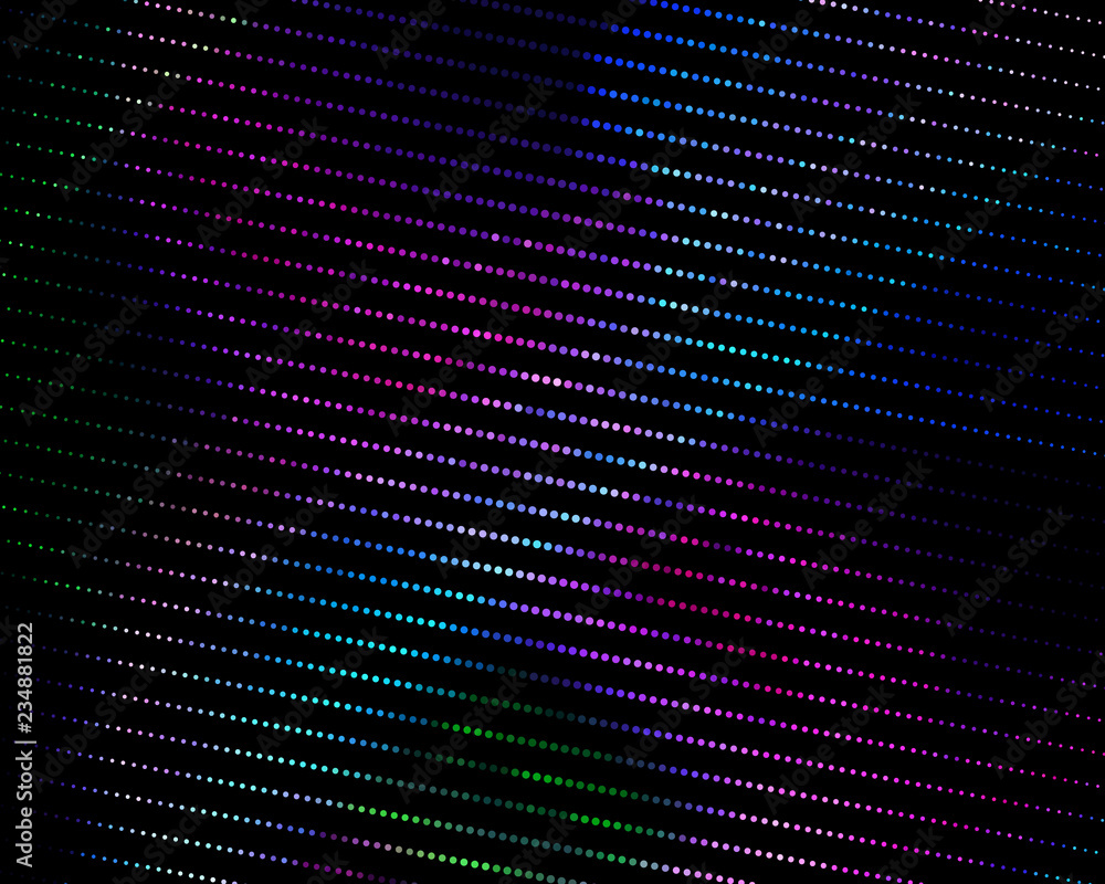 Bright dynamic background with wavy lines of circles, dots. Rounds of ...