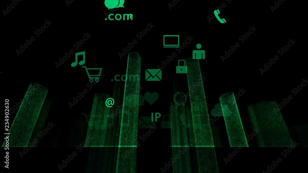 4k Big Data Digital City,upload and downloading progress,the binary ...