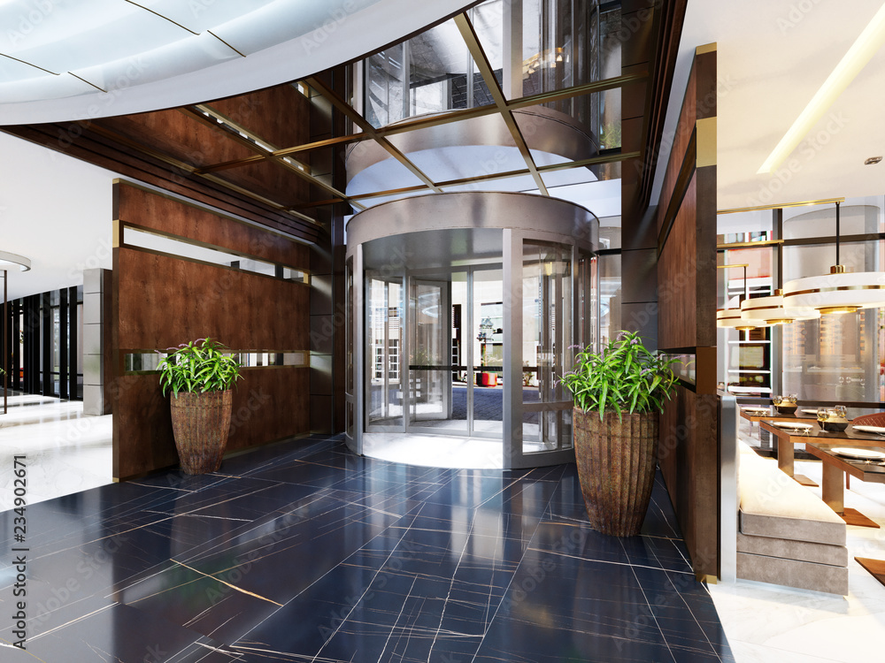Modern Interior of cozy bar restaurant. Contemporary design in trendy ...