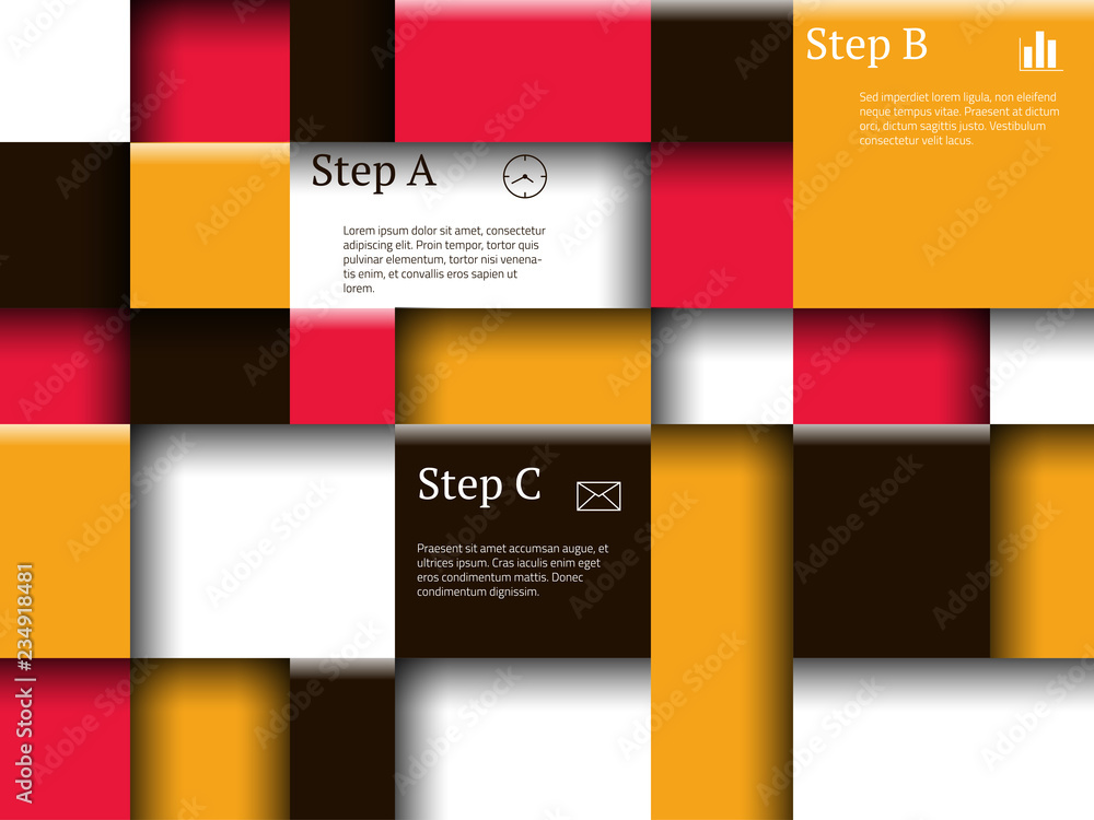 Infographic design with colorful rectangles. Vector illustration. Stock ...