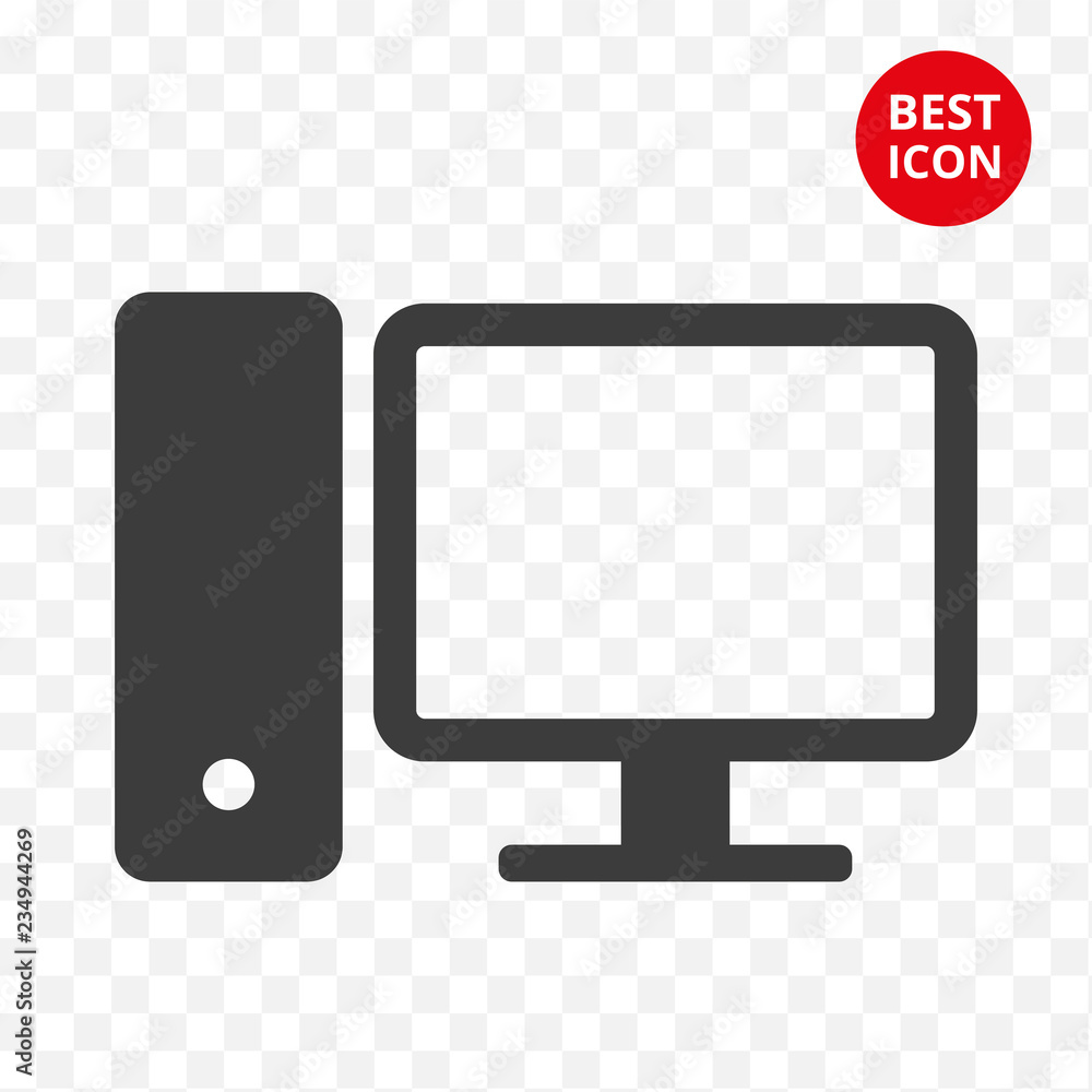 Personal computer icon. Fashionable design idea. Computer vector ...